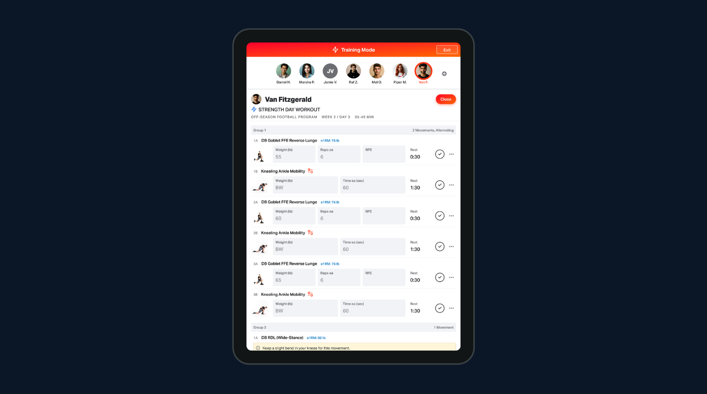 Volt Tablet Training Mode - Volt Athletics