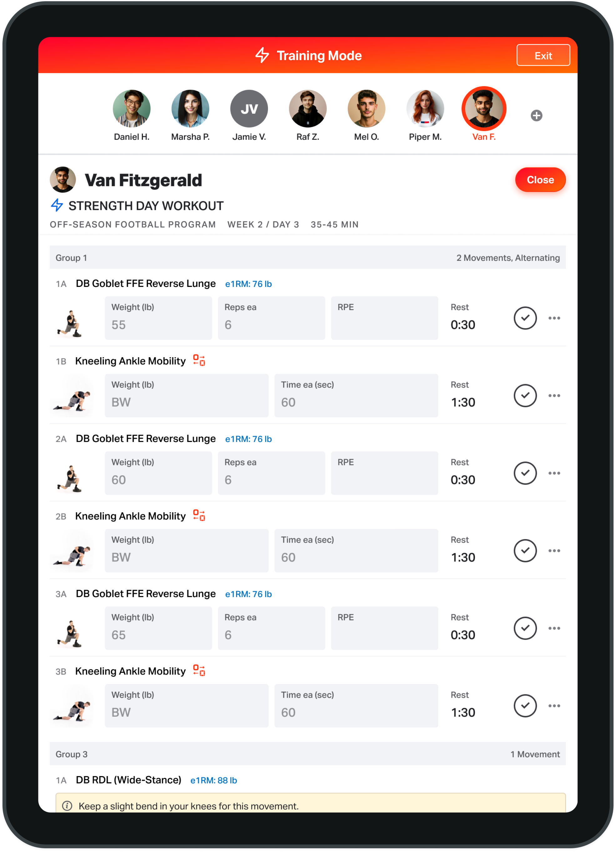 Volt Tablet Training Mode – Volt Athletics